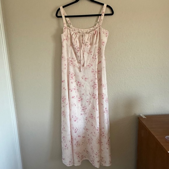SAM. | Dresses | Sim Sam Xl Linen Blend Maxi Dress Basque Cottagecore ...